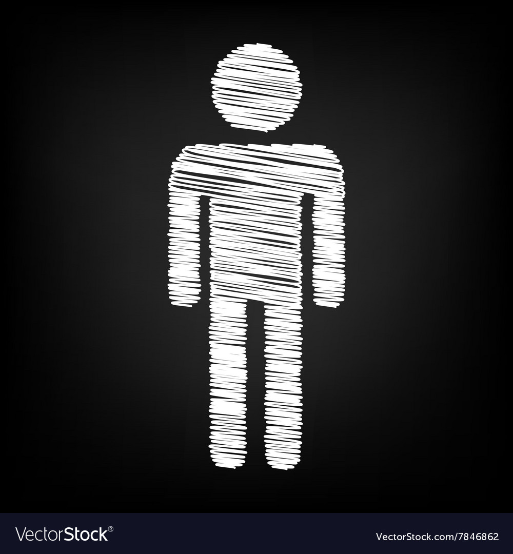 Man sign Scribble effect Royalty Free Vector Image