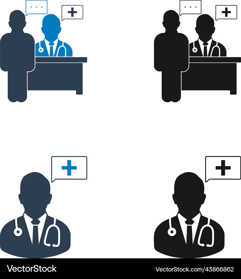 Medical consultant icon set flat style eps Vector Image