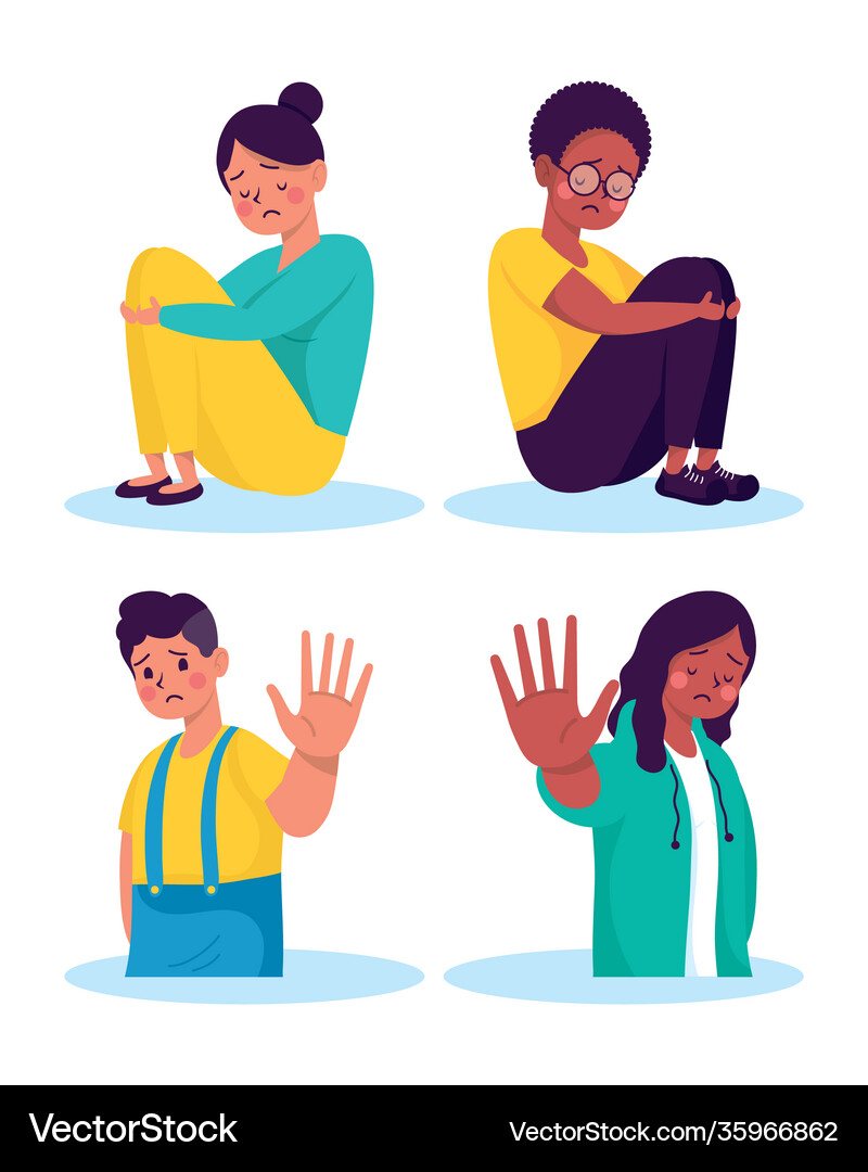 People victims bullying characters Royalty Free Vector Image