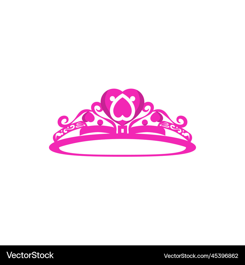 Pink diadem tiara crown monarchy clipart Vector Image