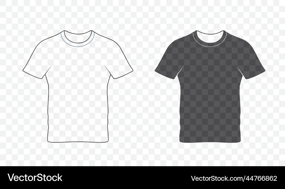 White blank t-shirt front and back template mockup