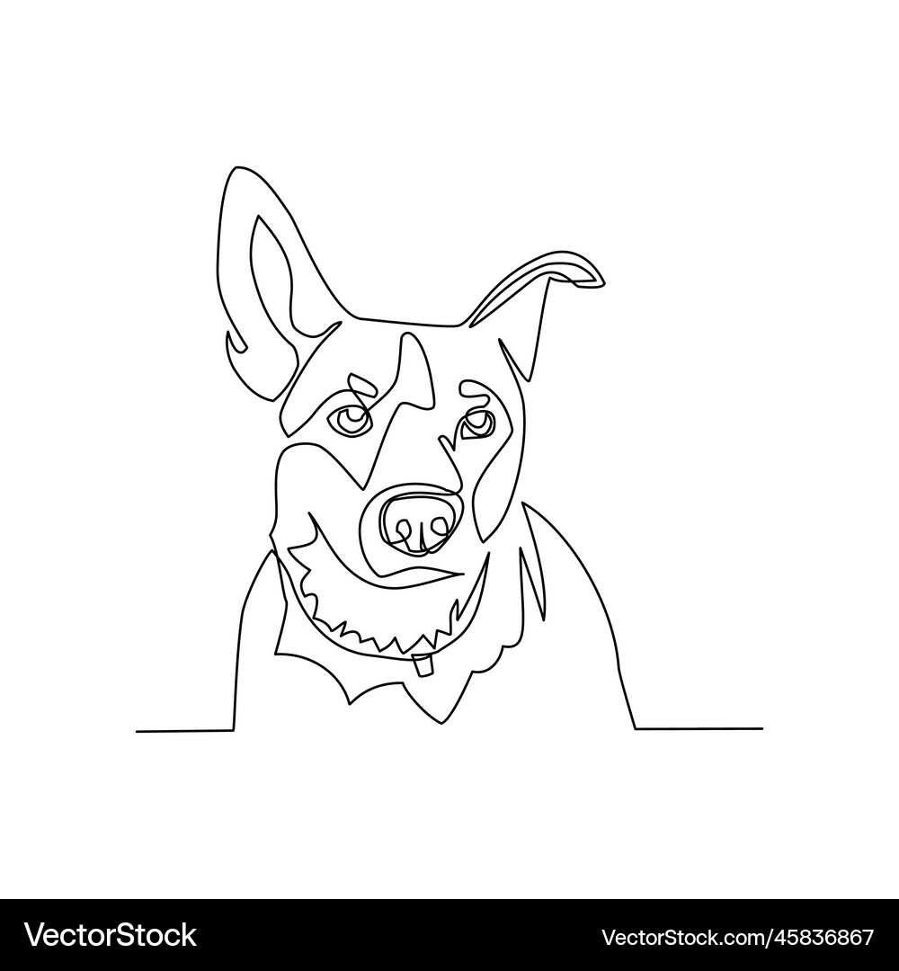 A dog drawn in line art sty Royalty Free Vector Image