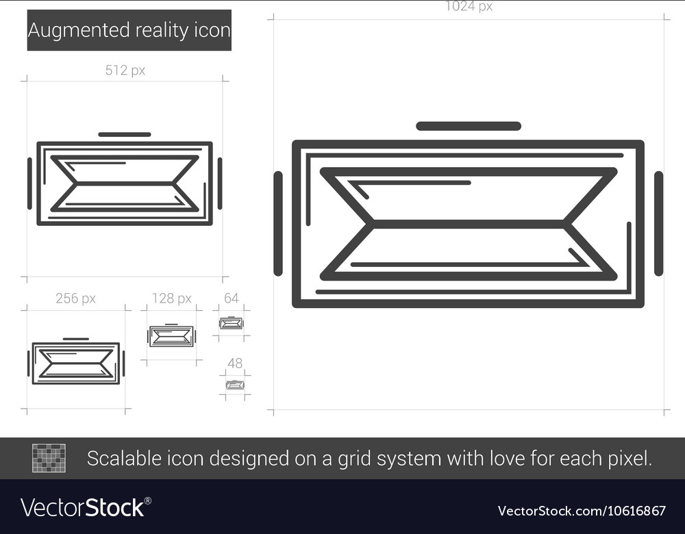 Augmented reality line icon Royalty Free Vector Image