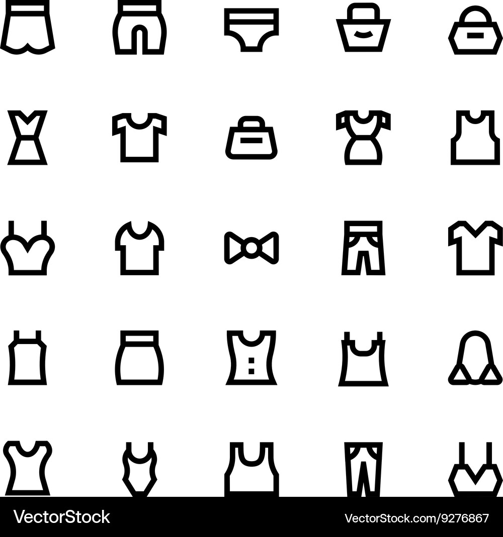 Clothes apparel and garments icons 3 Royalty Free Vector