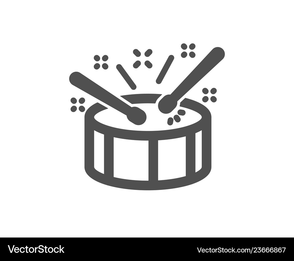Drums with drumsticks icon music sign Royalty Free Vector