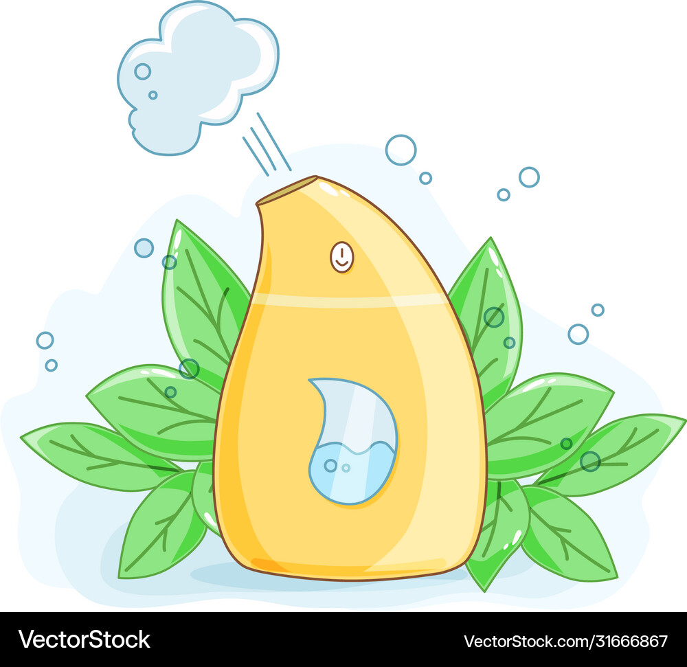 Electric humidifier in leaves Royalty Free Vector Image