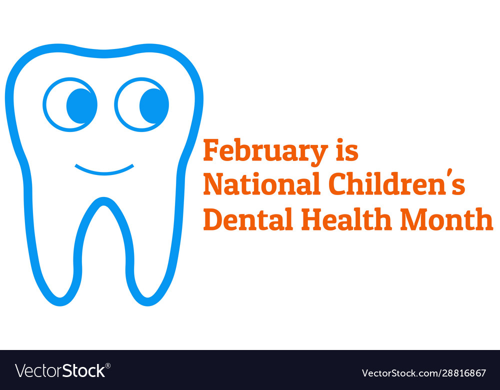 February is national children dental health month Vector Image