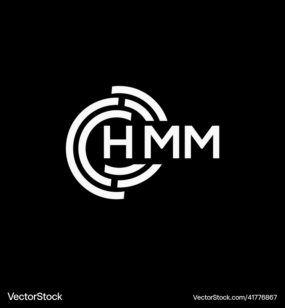 Hmm letter logo design on black background Vector Image