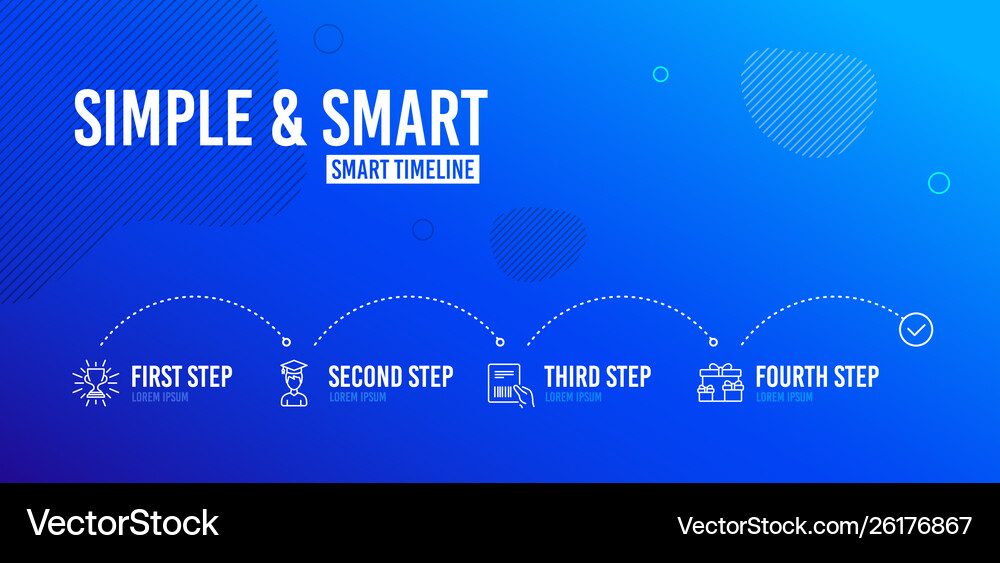 Parcel invoice student and trophy icons set Vector Image
