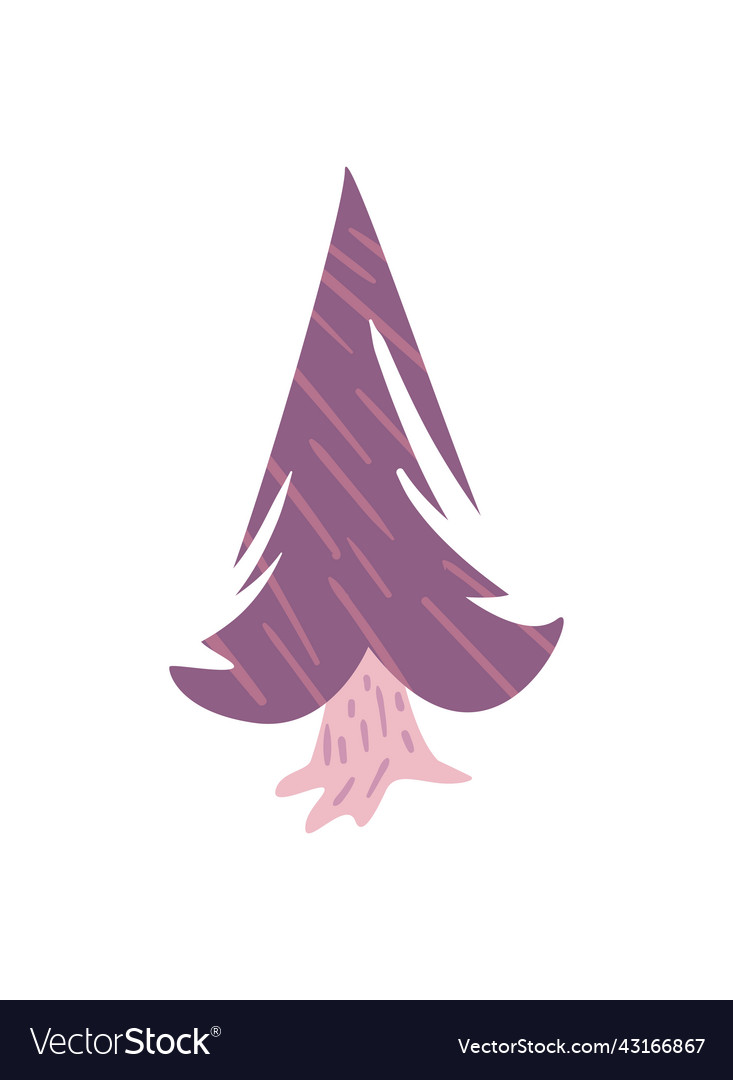 Pink pine tree Royalty Free Vector Image - VectorStock