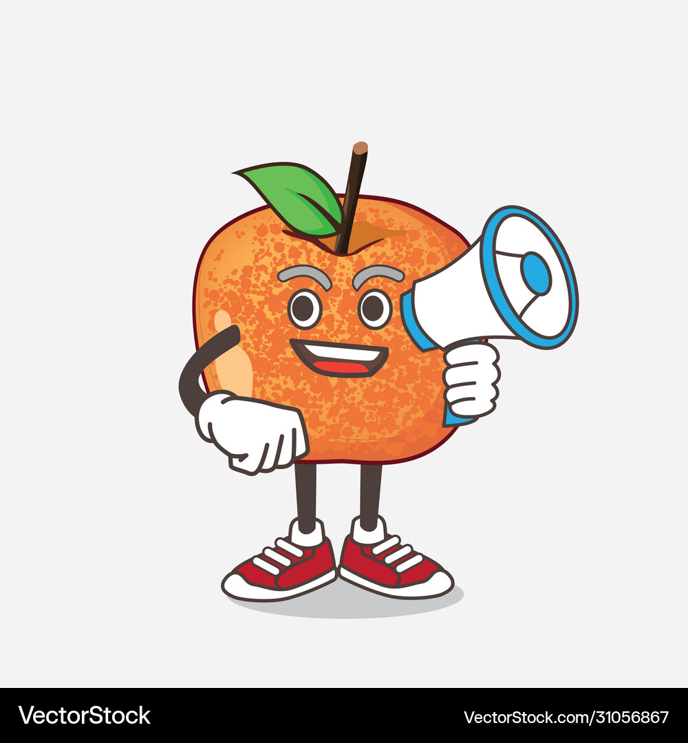 Pluots fruit cartoon mascot character holding Vector Image