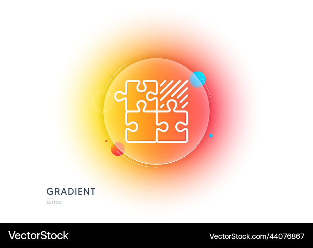 Puzzle game line icon decide jigsaw sign Vector Image