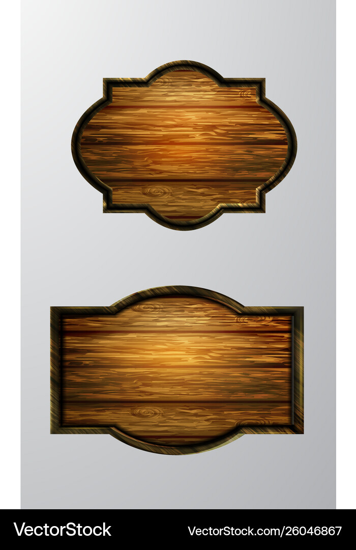 Realistic wooden signboard Royalty Free Vector Image