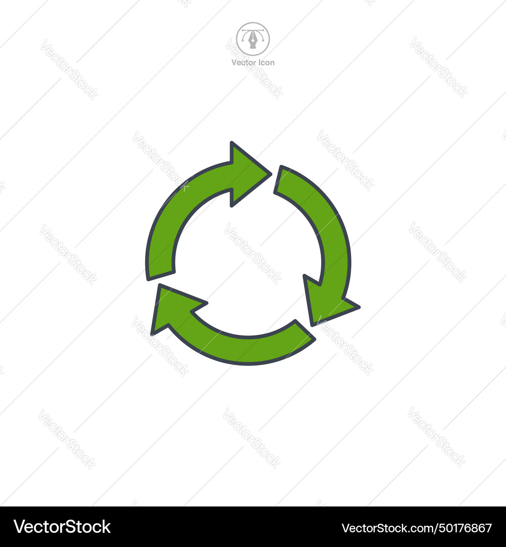 Recycle icon symbol isolated on white background Vector Image