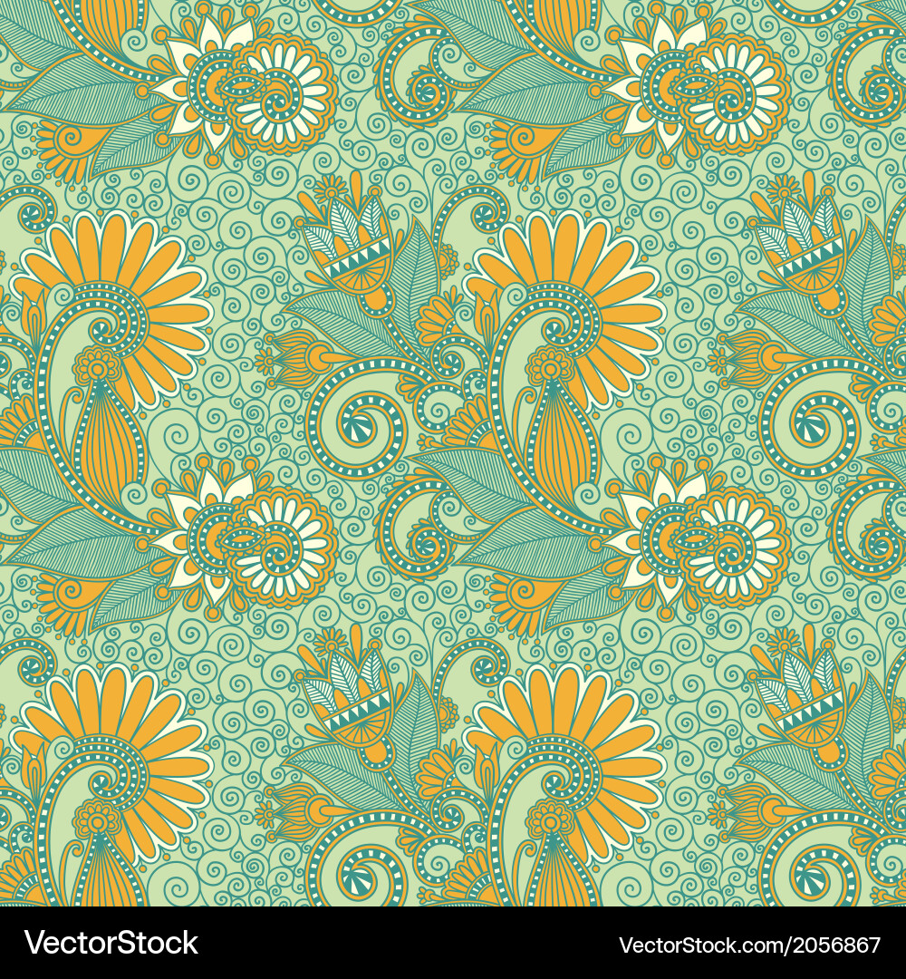 Seamless flower paisley design Royalty Free Vector Image