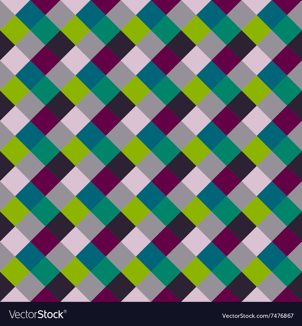 Seamless geometric checked pattern Diagonal Vector Image