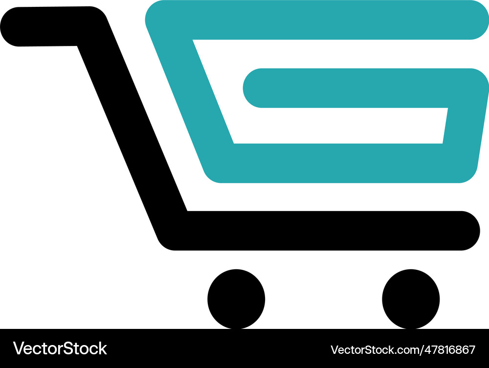 Shopping cart icon logo Royalty Free Vector Image