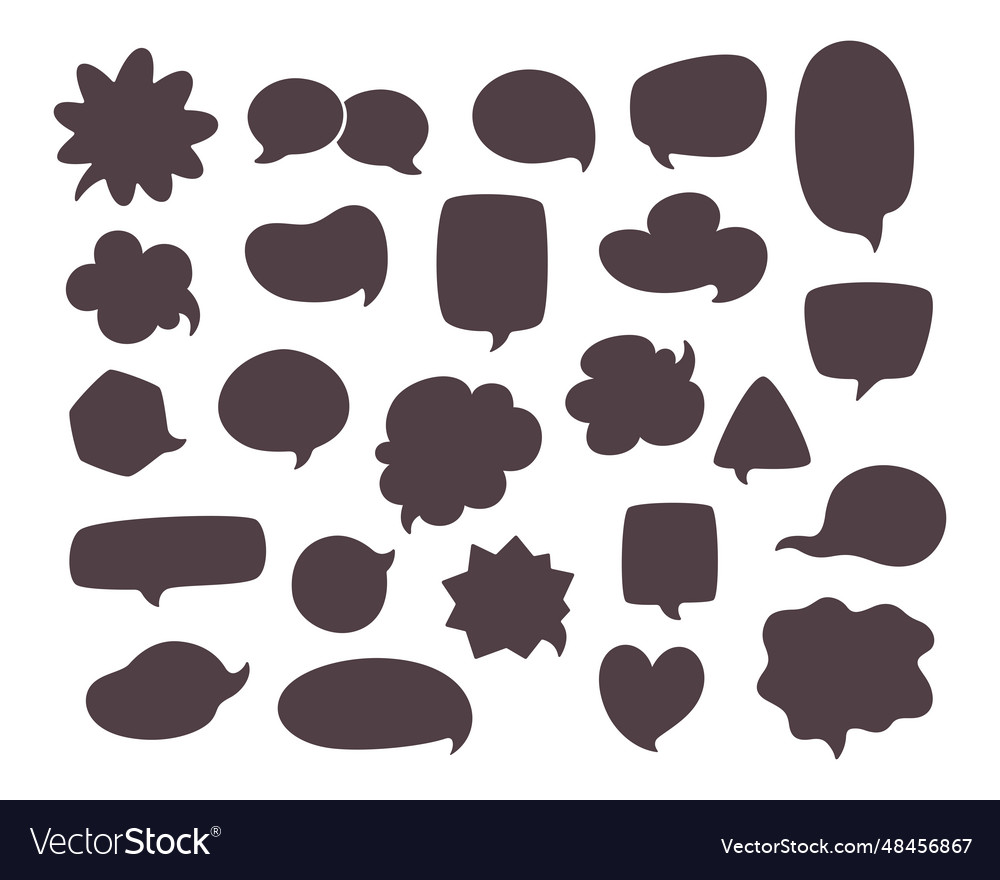 Speech bubbles set in different shapes with space Vector Image