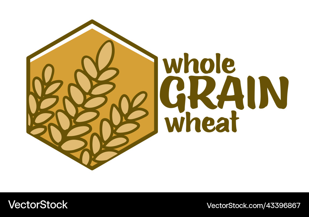 Whole grain wheat agriculture logo icon Royalty Free Vector