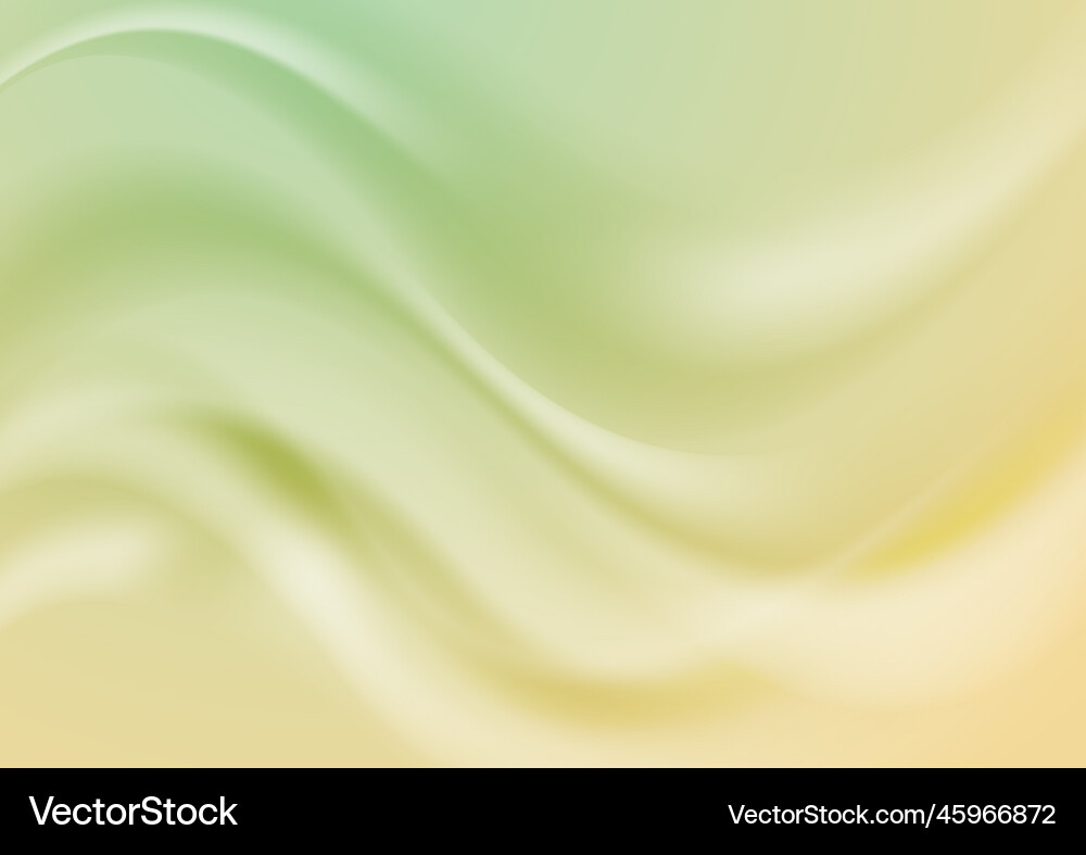 Abstract green and yellow wavy shiny background Vector Image