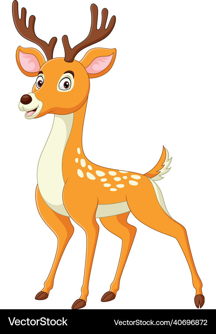 Cartoon funny deer on white background Royalty Free Vector