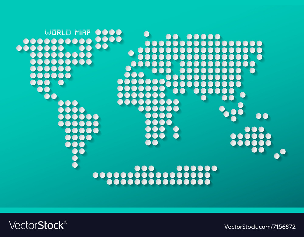 Dotted world map Royalty Free Vector Image - VectorStock