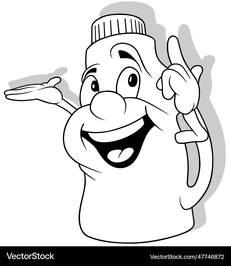 Drawing of a plastic bottle with smiling face Vector Image