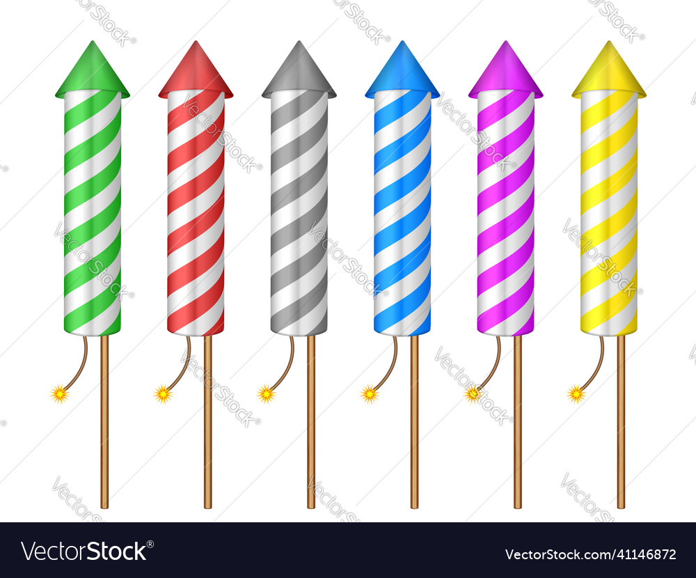 Firework rockets Royalty Free Vector Image - VectorStock