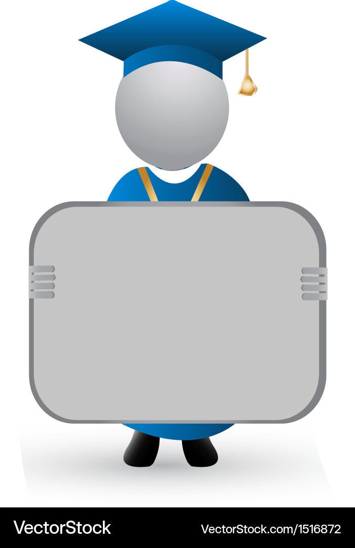 Graduate with announcement symbol Royalty Free Vector Image