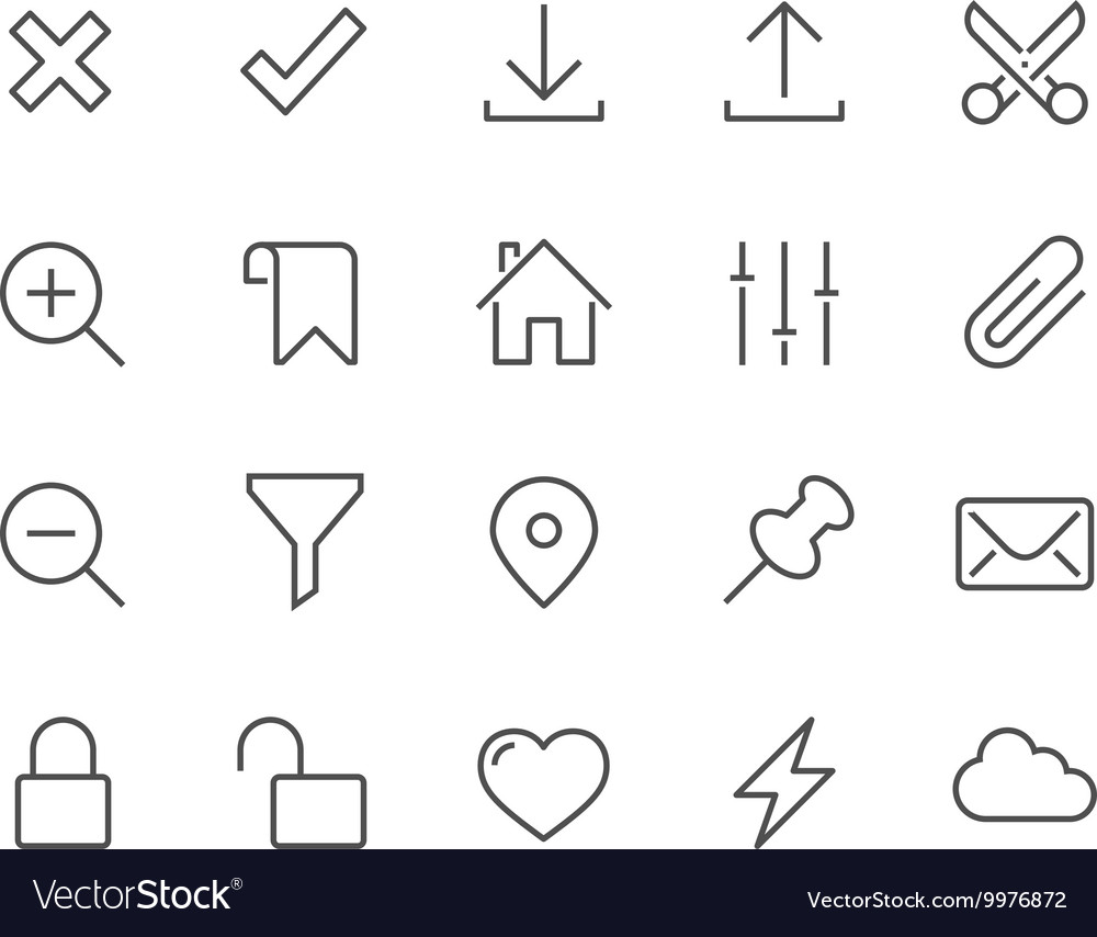 Line interface icons Royalty Free Vector Image
