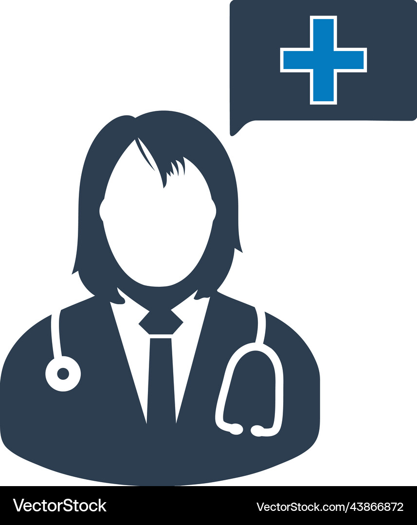 Medical consultant icon flat style eps Royalty Free Vector