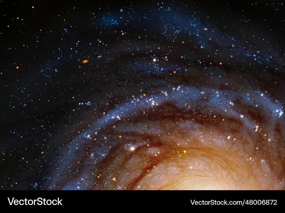 Night starry sky and nebula spiral galaxy space Vector Image