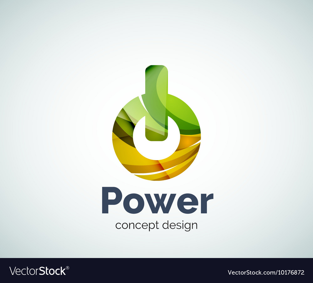 Power button logo template Royalty Free Vector Image