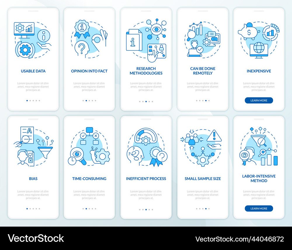 Pros and cons of case study blue onboarding Vector Image
