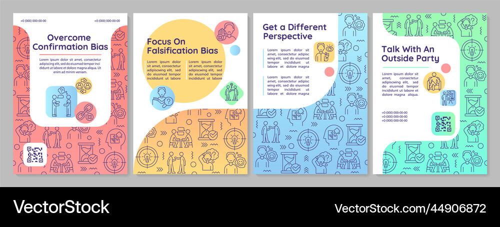 Ways to minimize confirmation bias brochure Vector Image