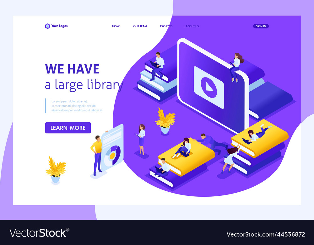Website template landing page isometric concept Vector Image