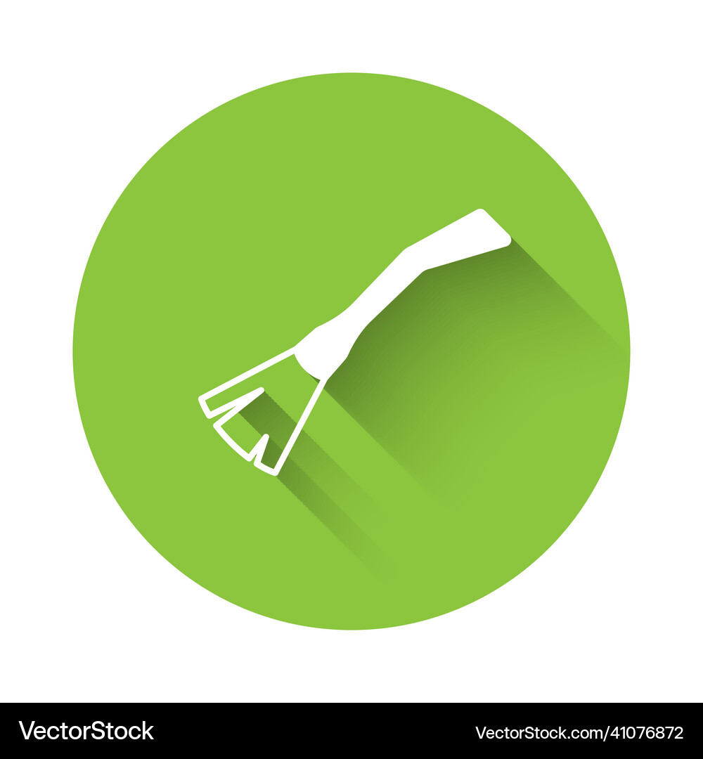 White witches broom icon isolated with long shadow