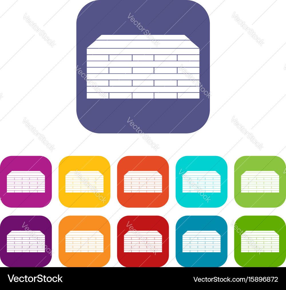 Wooden pallets icons set Royalty Free Vector Image