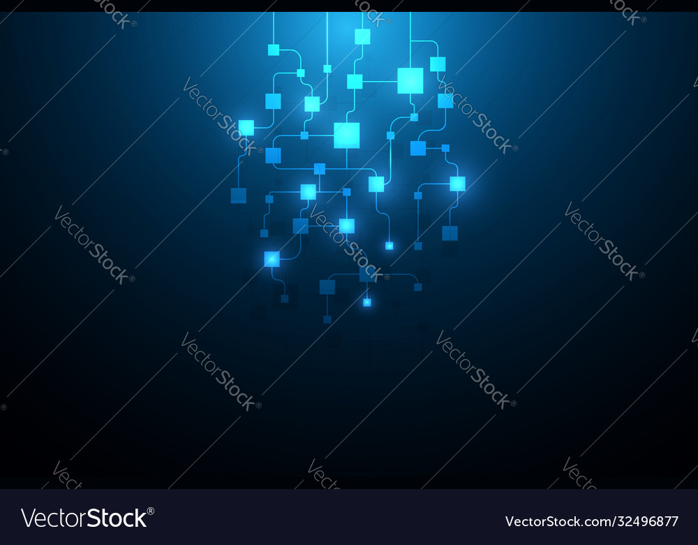 Abstract circuit networking blockchain concept Vector Image