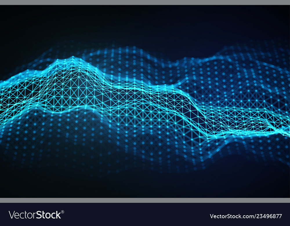 Abstract technology background 3d grid Royalty Free Vector