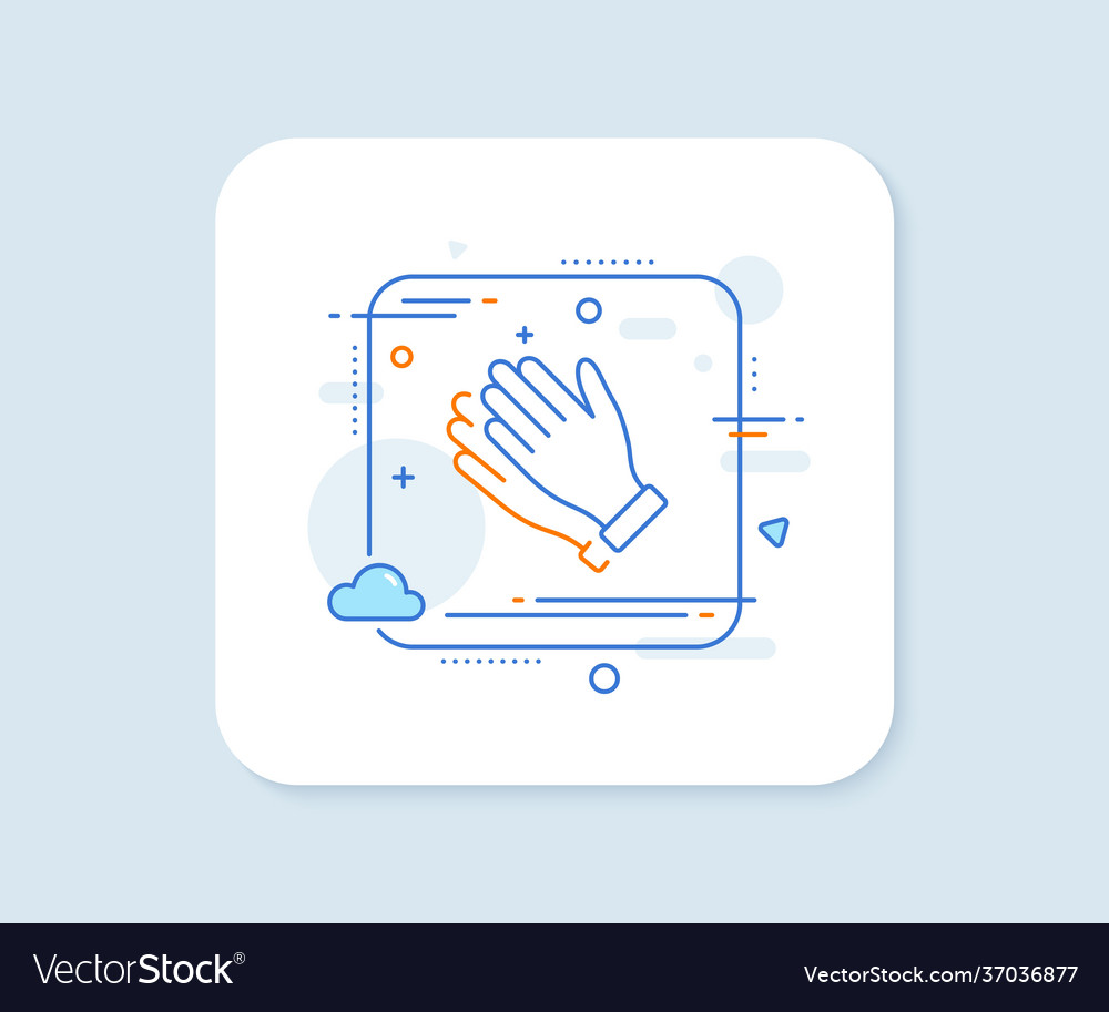 Clapping Hands Line Icon Clap Sign Royalty Free Vector Image