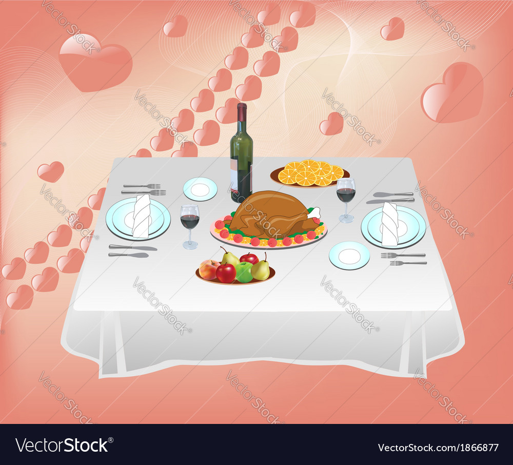 Dinner for two Royalty Free Vector Image - VectorStock