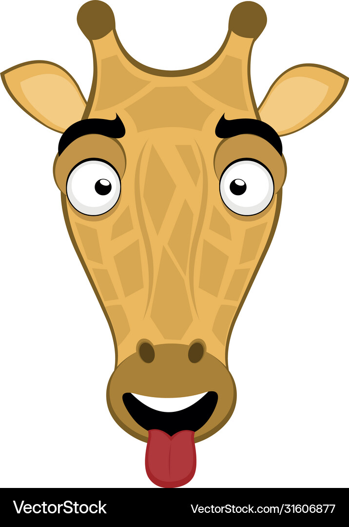 Face giraffe cartoon Royalty Free Vector Image