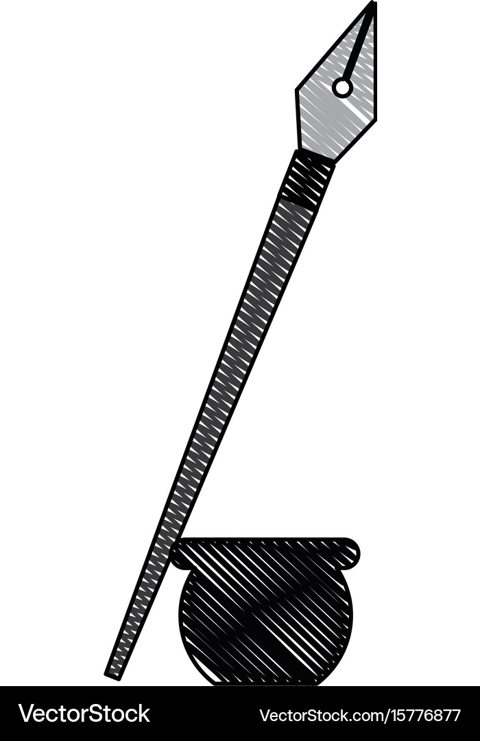 Fountain pen ink writing supply school icon Vector Image
