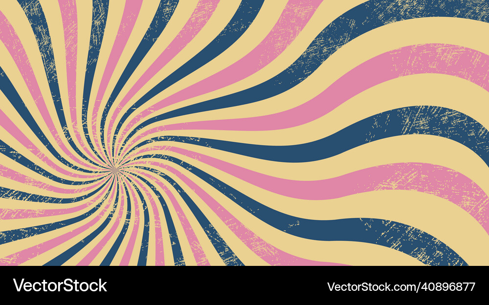 Grunge background with wavy rays in trendy colors Vector Image