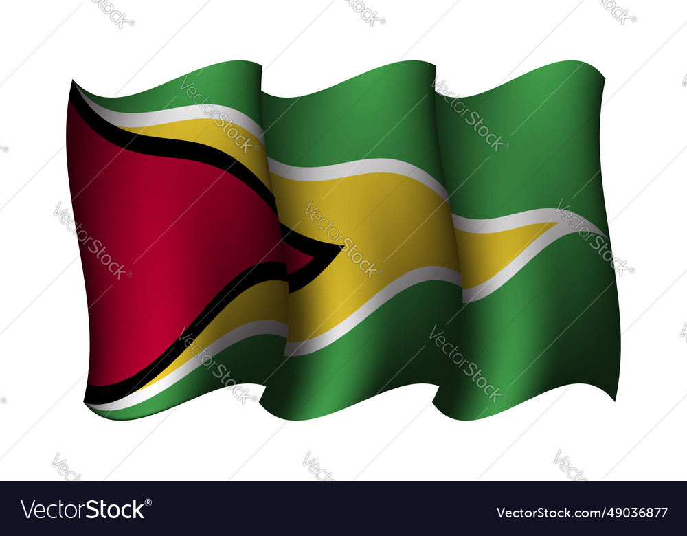 Guyana waving flag design Royalty Free Vector Image