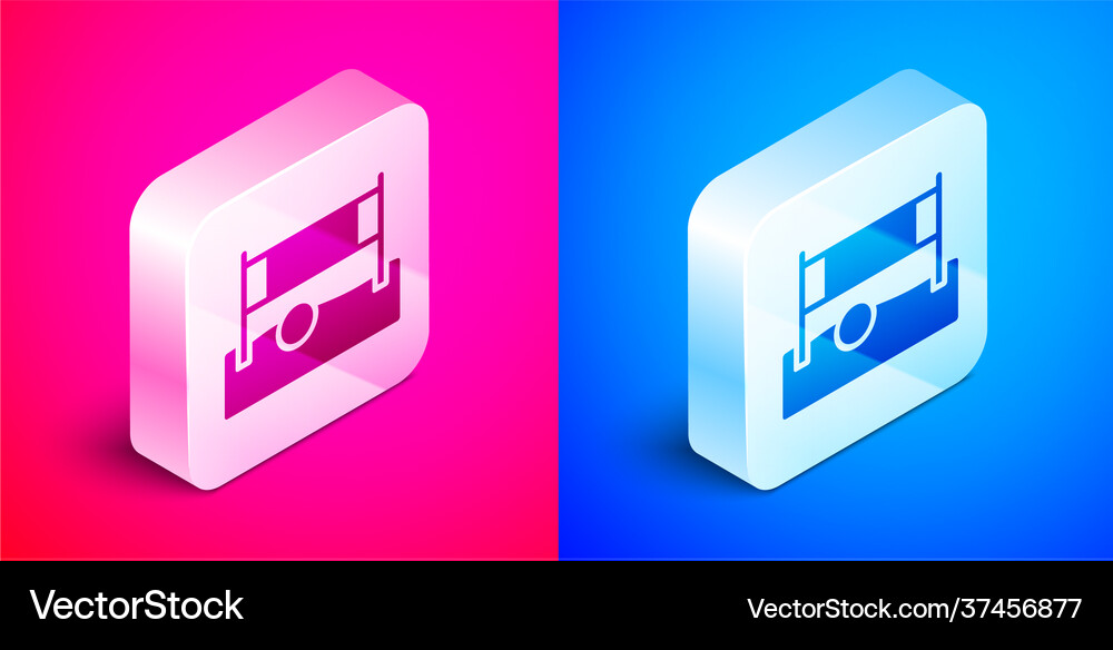 Isometric volleyball net with ball icon isolated Vector Image