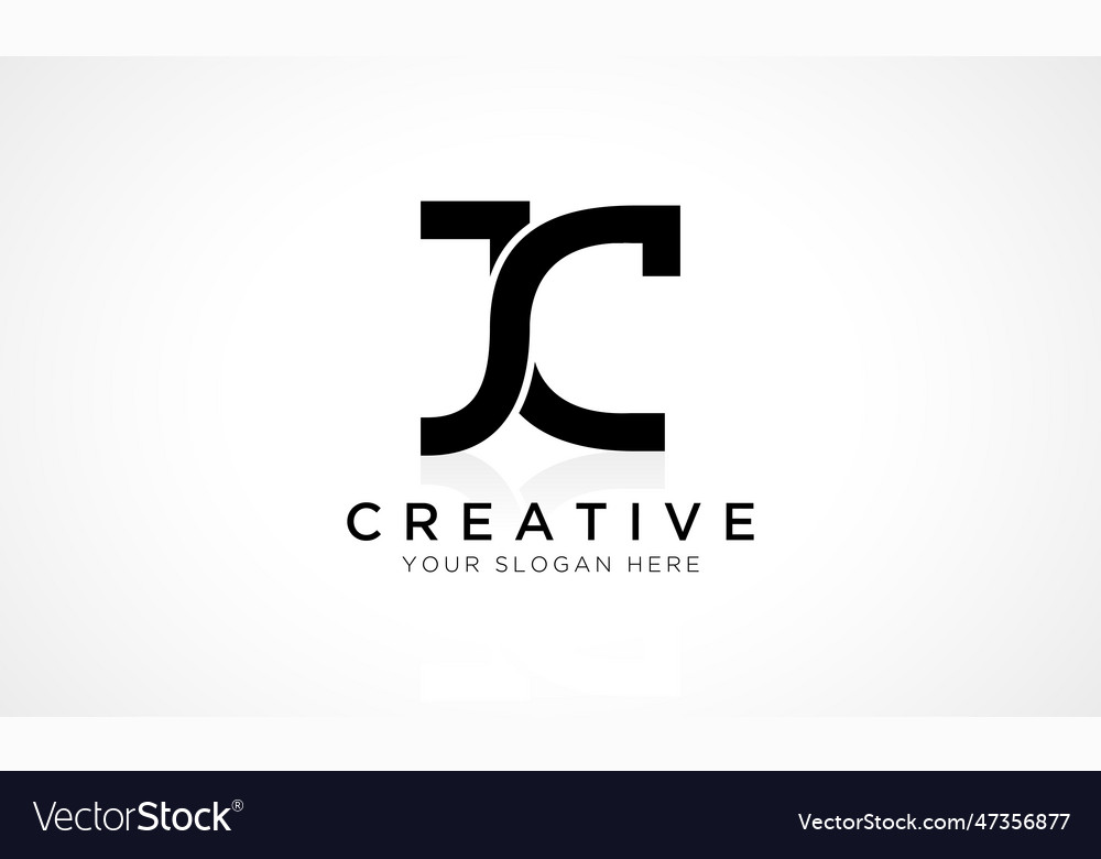 Jc letter logo design template alphabet initial Vector Image
