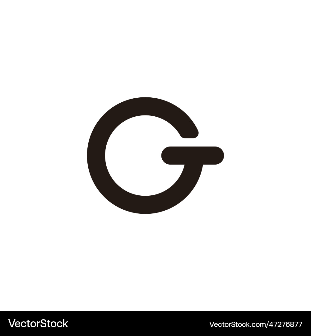 Letter gt round geometric curves logo Royalty Free Vector