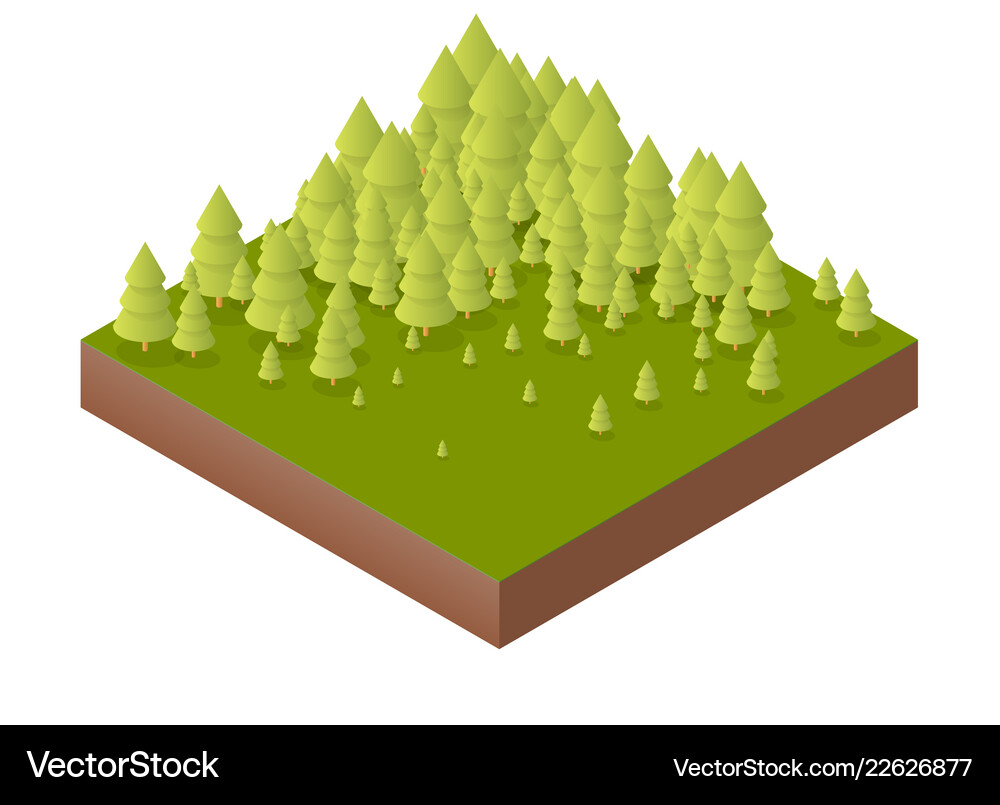 Nature forest landscape of isometric Royalty Free Vector